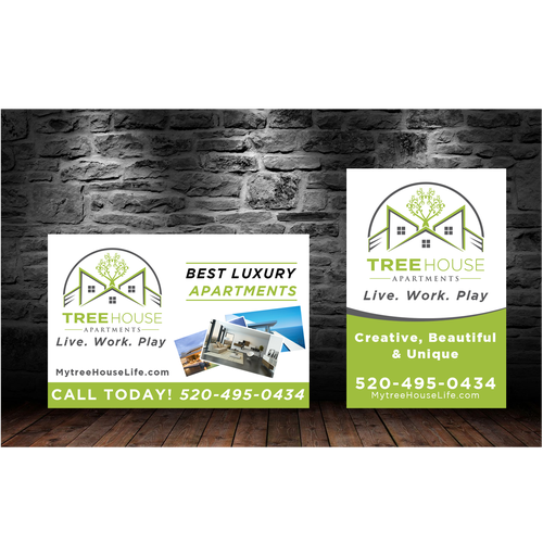 Designs | Treehouse Apartments Banner | Signage contest