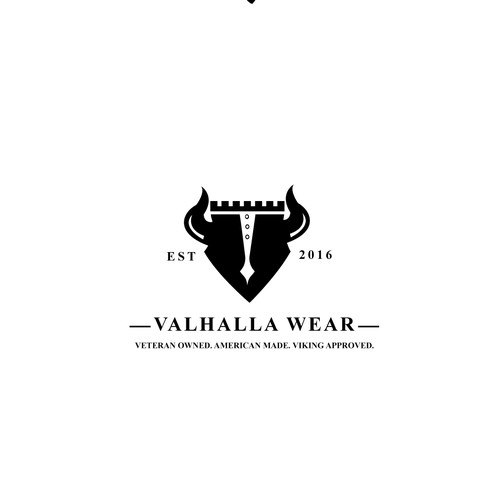 Create a badass viking themed logo for veteran owned clothing company ...