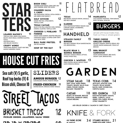 Menu Design for High-End Sports Bar | Menu contest