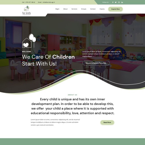 Designs | website for children day care, modern, simple, smooth colors ...