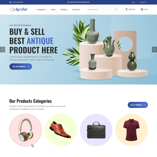 Designs | E-commerce/Social Media website home page design | Web page ...