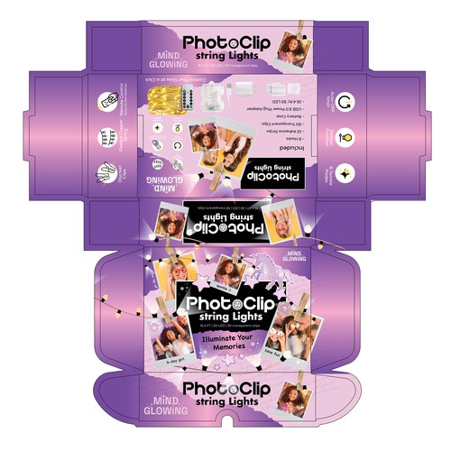 Designs | A cute, trendy & engaging packaging for our Photo Clip String ...