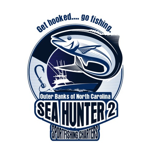 Create an eye-catching logo for a Charter fishing business on the Outer ...