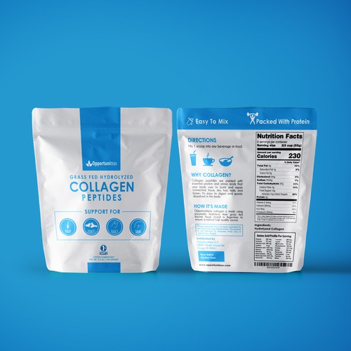 Design collagen supplement pouch packaging | Product packaging contest