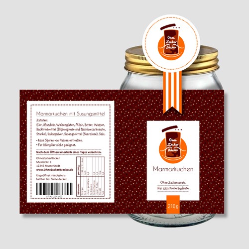 Designs | Design a label for premium low-carb cakes in a jar | Product ...