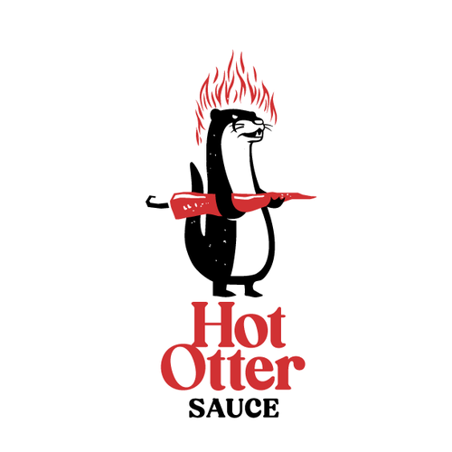 Designs | Design a Hot Sauce logo with an Otter | Logo design contest