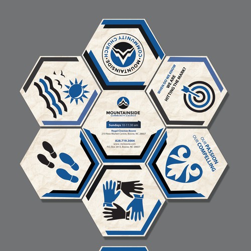 Challenging Hexagon Brochure Layout-Design for Young Church | Brochure ...