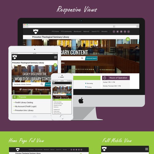 Beautiful but functional Library Homepage | Web page design contest