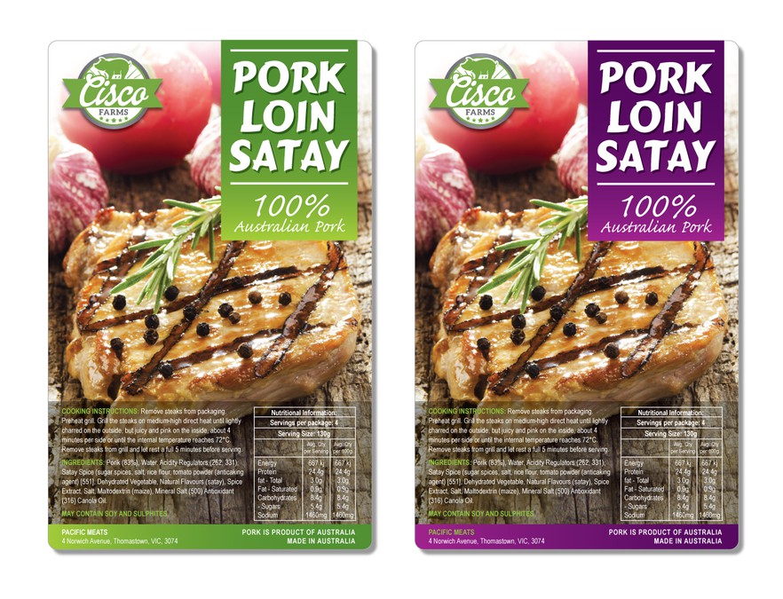 Create a label for marinated pork products | Other packaging or label ...