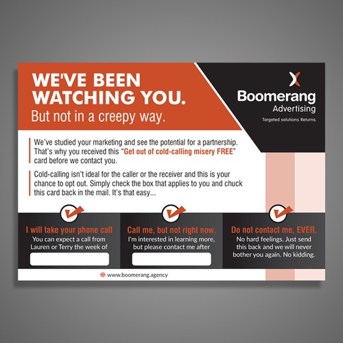 Create an impressive Business Reply card for a B2B marketing campaign ...