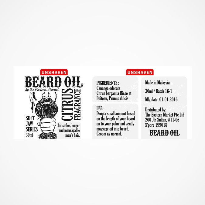 Small Bottle label design (for Beard Oil) | Merchandise contest