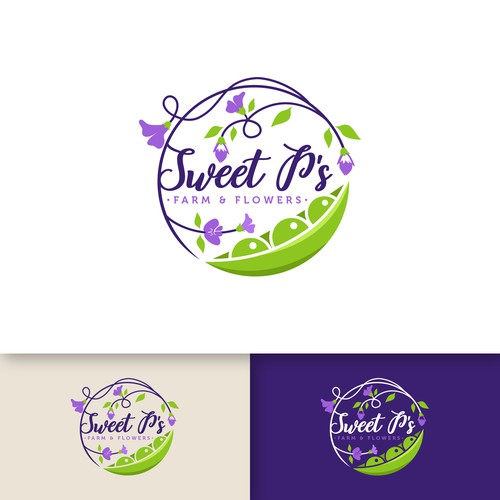 Designs | Viney Three peas in a pod with flower | Logo design contest