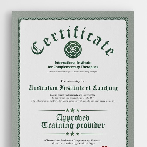 Membership Certificate and professional Seal design for natural ...
