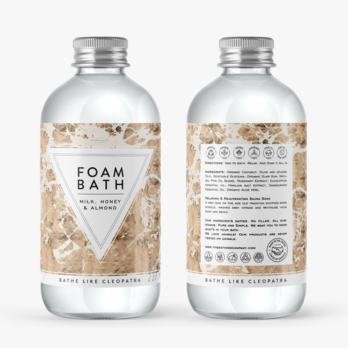 Foam Bath Bottle Labels | Product label contest