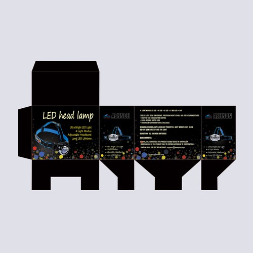 Create A **LED Headlamp Flashlight** Packaging Design To Be Seen All ...