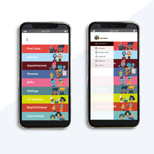 Designs | Fun Table Topics App | App design contest