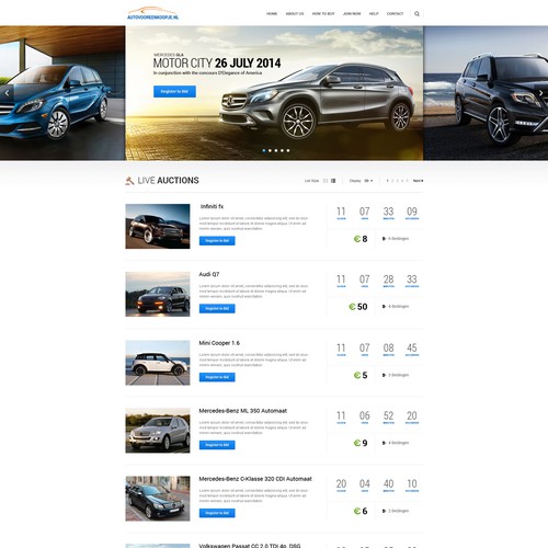 Auto Auction Design Needed. | Web page design contest