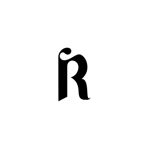 Design an artistic logo with just the letter 'R' (women's fashion brand ...