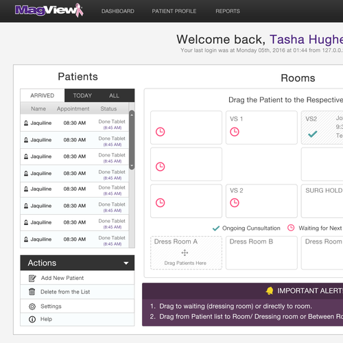 Design a patient status dashboard | Other web or app design contest