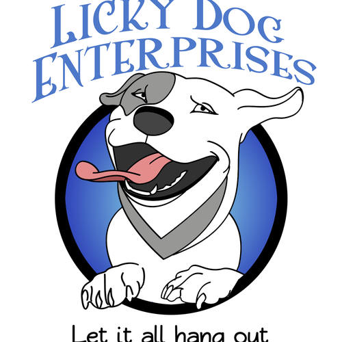 Create a fun loving COOL dog mascot (cartoon) for Licky Dog Enterprises ...