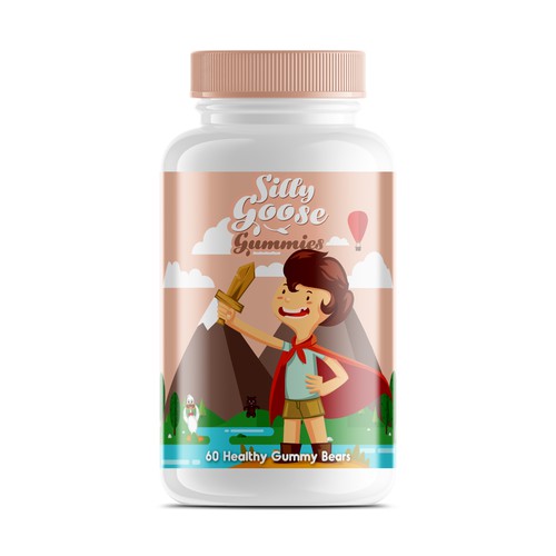 Design a silly, colorful and creative gummy vitamin label for our Silly ...