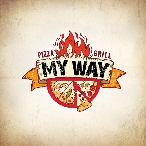 Create a new look for My Way Pizza and Grill | Logo design contest