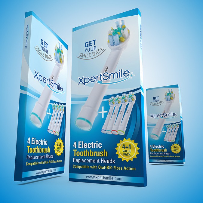 XpertSmile Replacement Electric Toothbrush Head Packaging | Product ...