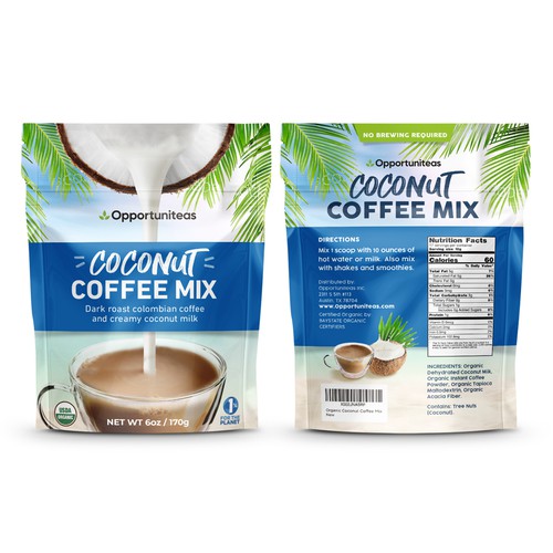 Designs | Design organic coconut coffee mix packaging | Product ...