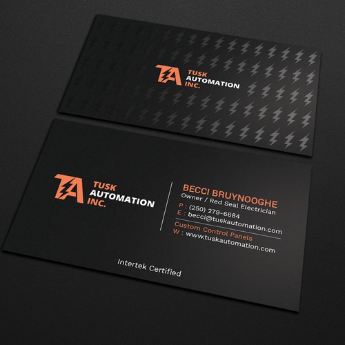 Sleek Business Card Design for Electrical Control Panel Manufacturing ...