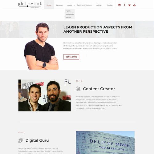 Design Home Page for Content Creator Website | Web page design contest
