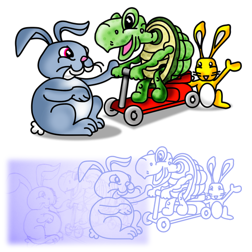 Design a winning hare and tortoise logo/mascots | Character or mascot ...