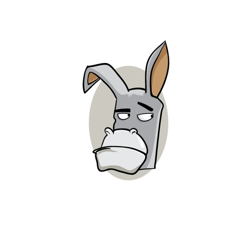 Modify a cartoon donkey - surprised look | Logo design contest