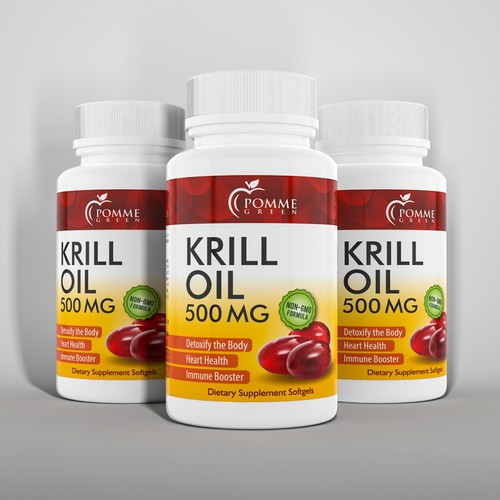 Krill Oil Supplements Bottle Label Design | Product label contest