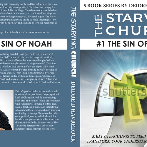 Create a stunning book cover for non-fiction, quirky, Christian series ...
