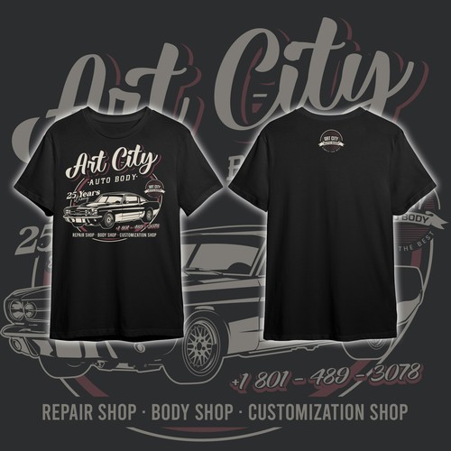 Designs | fun, hip, eye-catching T shirt for an AUTO BODY SHOP | T ...
