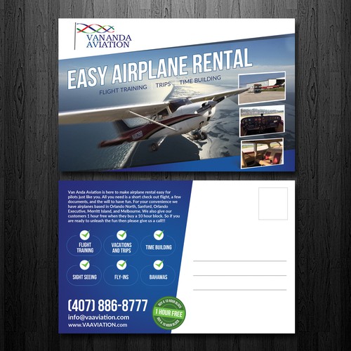 Design an Airplane Rental Flyer | Postcard, flyer or print contest