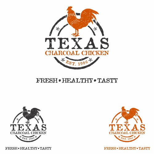 Create a vintage stamp-style logo for Texas Charcoal Chicken | Logo ...