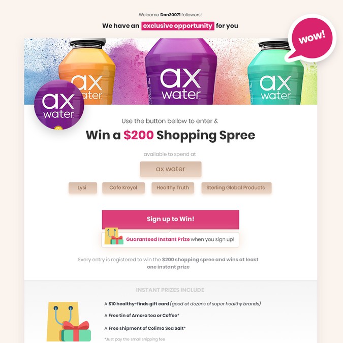 Registration Page for Sweepstakes/Giveaway in Natural Health Space ...