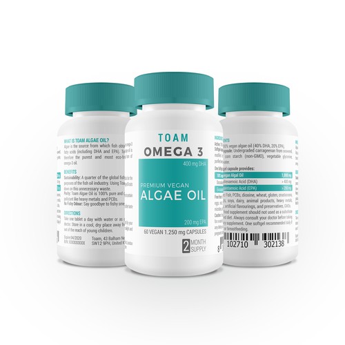 Algae Oil Food Label | Product label contest