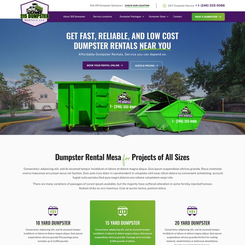 Designs | Dumpster Rentals | Web page design contest