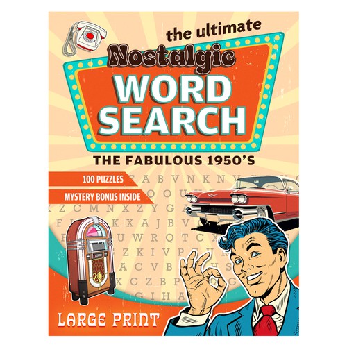 Designs | Design a Fabulous 1950's Word Search Book Cover to appeal to ...