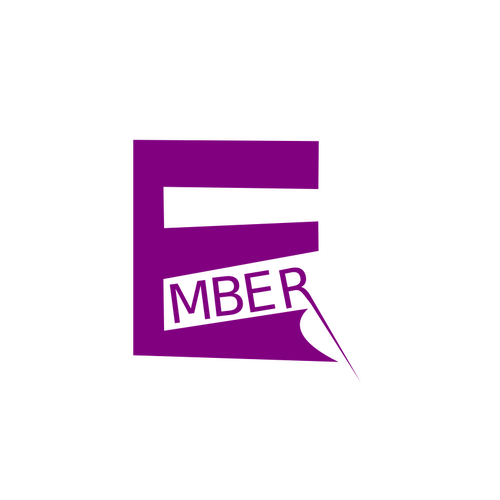 Logo for lifestyle brand ('ember' with flame beside the word ember ...