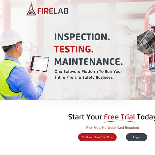 Designs | Design a modern landing page for our fire inspection software ...