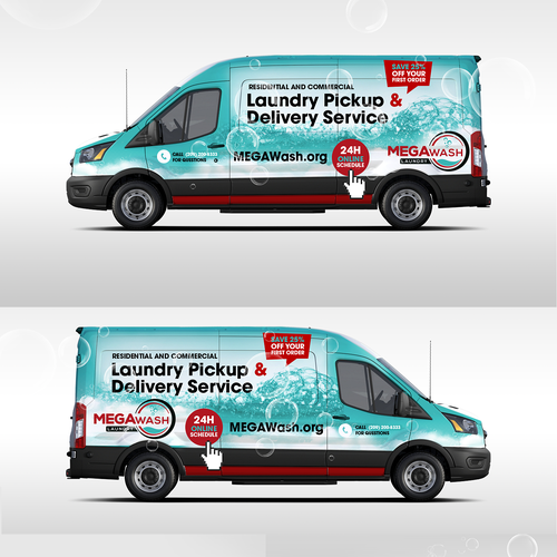Designs | Design a simple yet eye catching van wrap for a Laundry ...