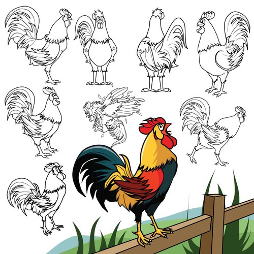 Web startup needs Cartoon Chicken Model Sheet | キャラクター・マスコットコンペ
