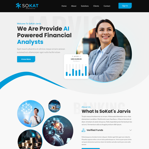 Designs | World's First AI Investment Banker | Web page design contest