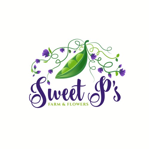 Designs | Viney Three peas in a pod with flower | Logo design contest