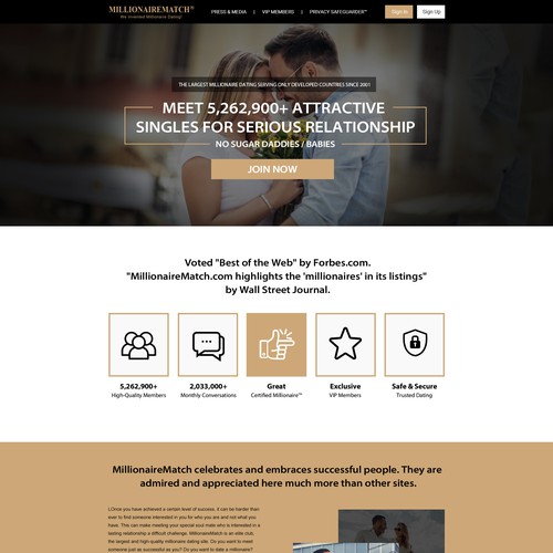 Designs | We need a luxury new web design for Millionaire dating site ...