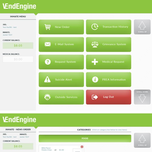 Kiosk login and menu system | Other web or app design contest