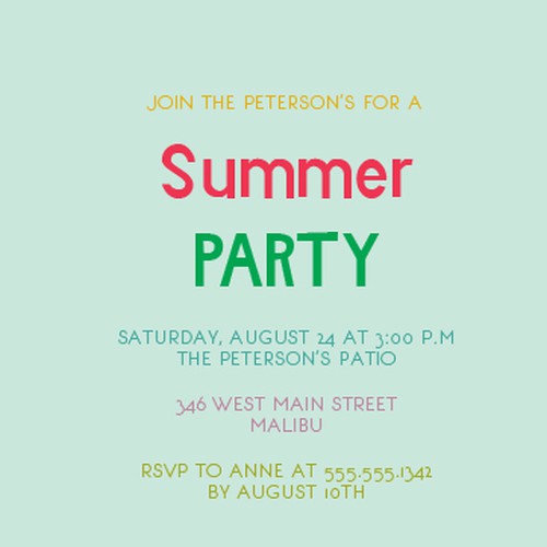 End Of Summer Party Invitations